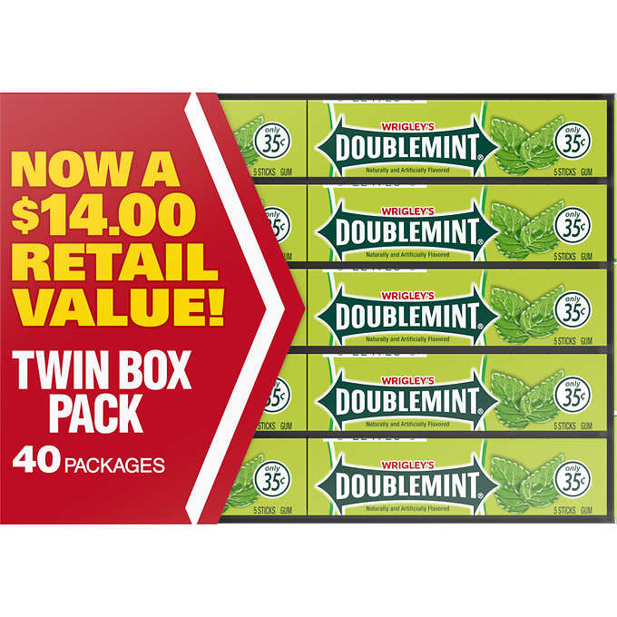 Chicle sabor original sin azúcar, Wrigley's Doublemint Chewing Gum, Or ...